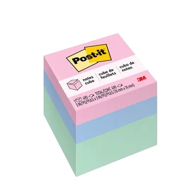 Notes-Post-It Cube, 3X3 Pastel Collection
