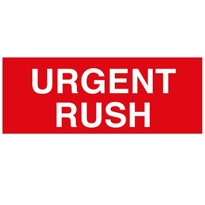 Labels-Peel And Stick, 2X5, Red/White, Rush